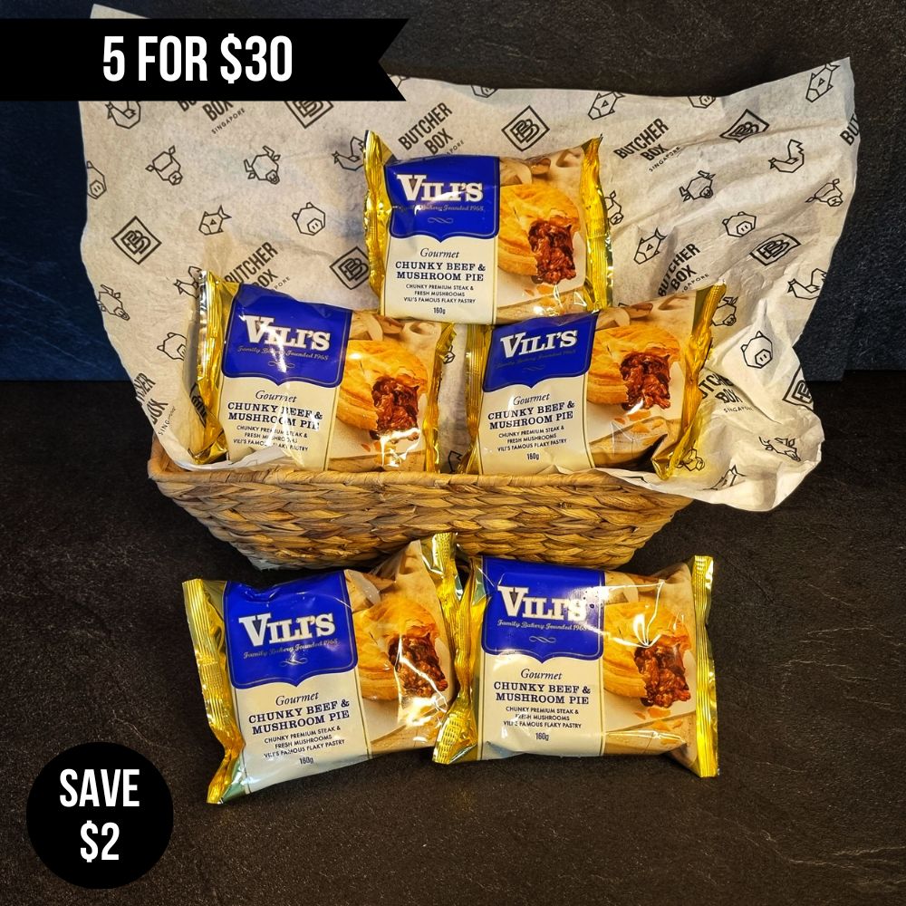 5pkts x 160g Vili's - Chunky Beef and Mushroom Pie – Butcher Box SG